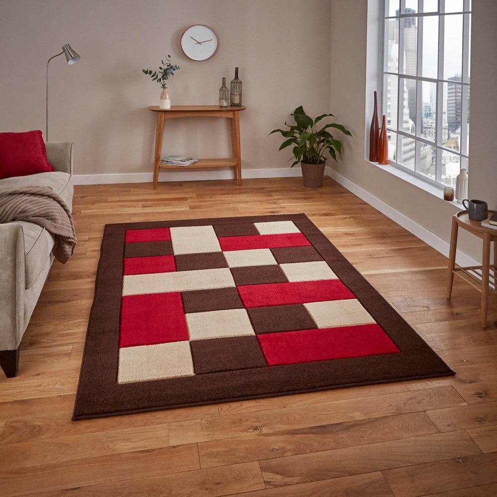 Brooklyn BRK04 - Brown / Red Rug – Love-Rugs