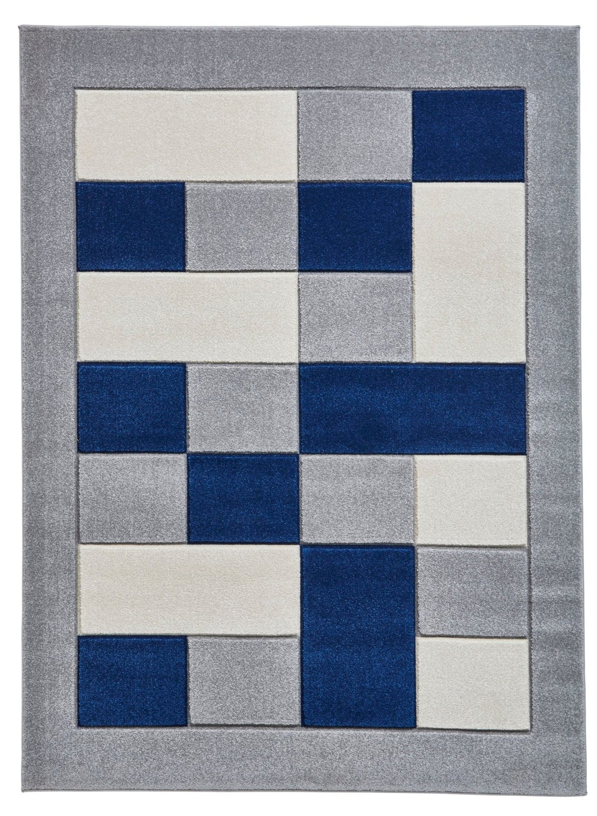 Brooklyn BRK04 Grey / Navy Rug – Love-Rugs