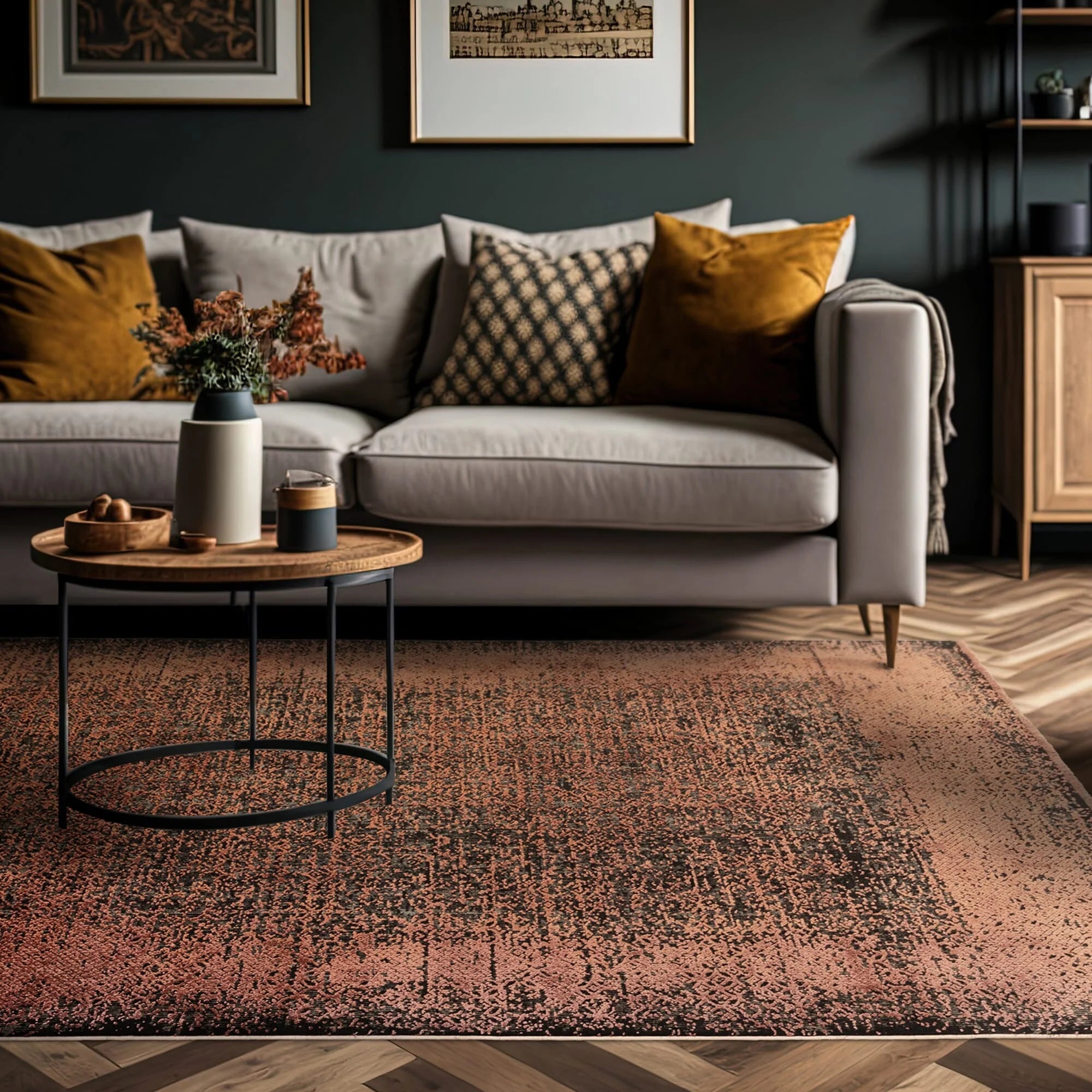 Elodie Terracotta/Black Rug – Love-Rugs