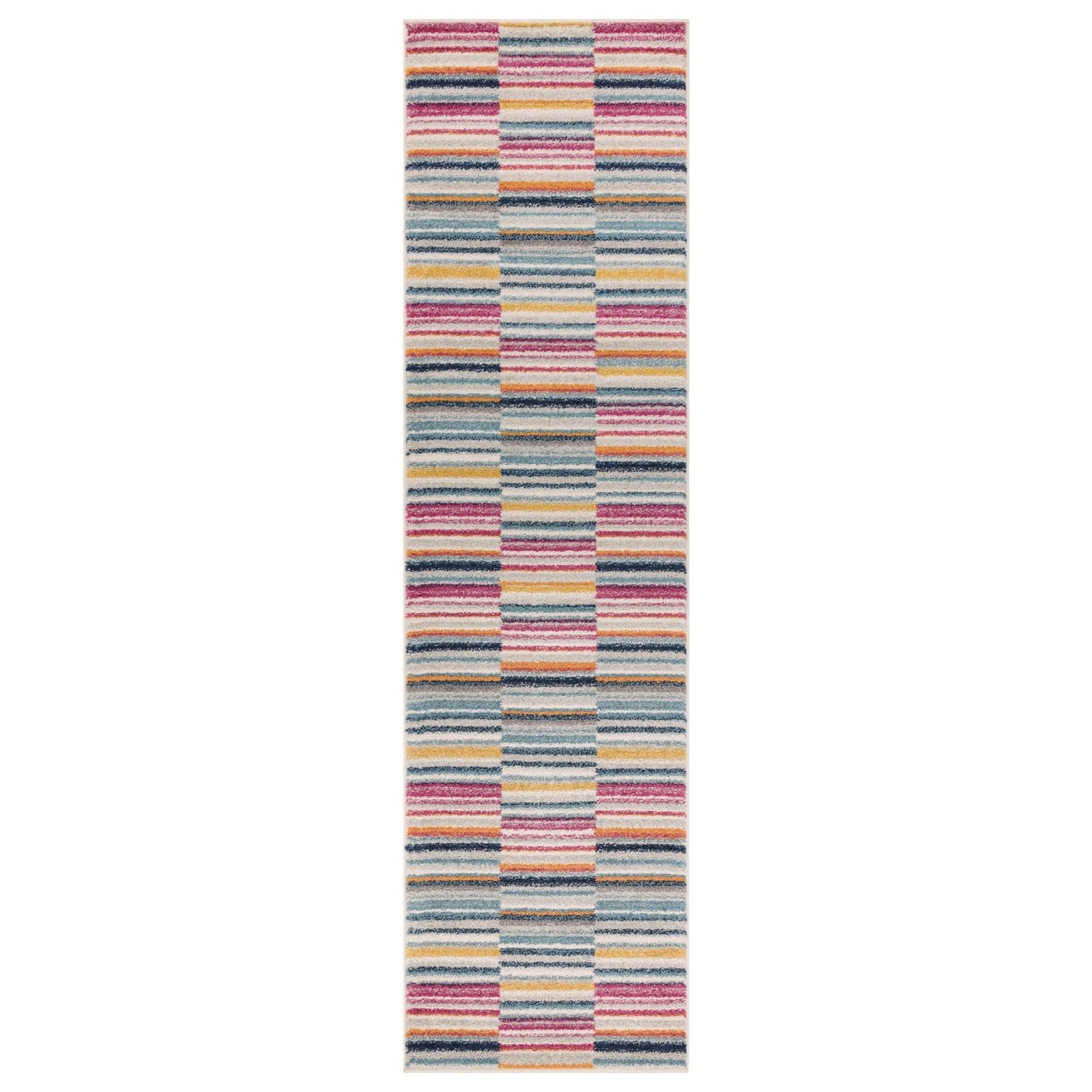 Muse Multi-Coloured Stripe Rug MU06 Runner – Love-Rugs