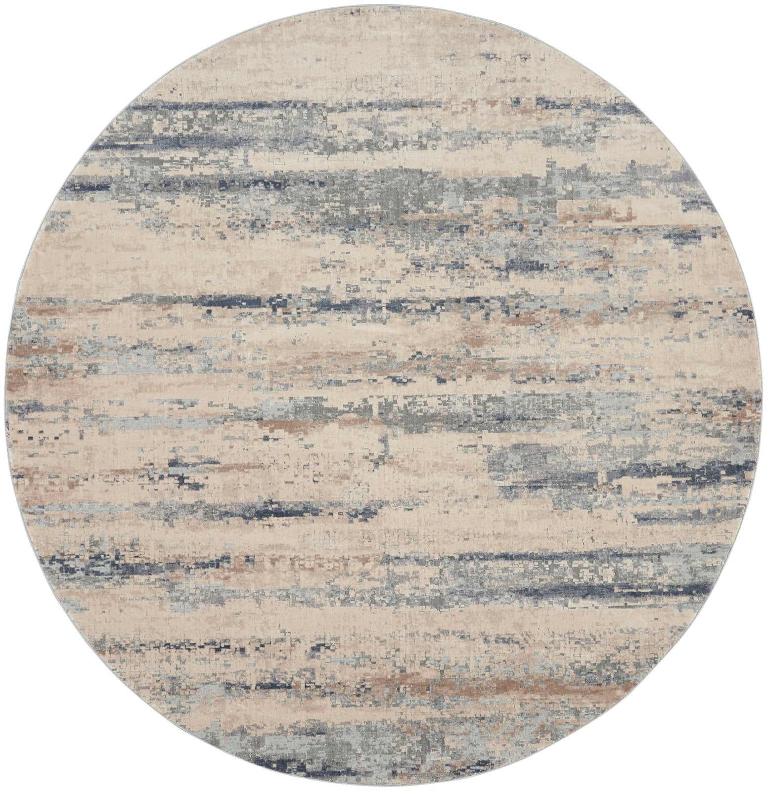 Nourison Rustic Textures RUS04 Beige Grey Round Rug – Love-Rugs