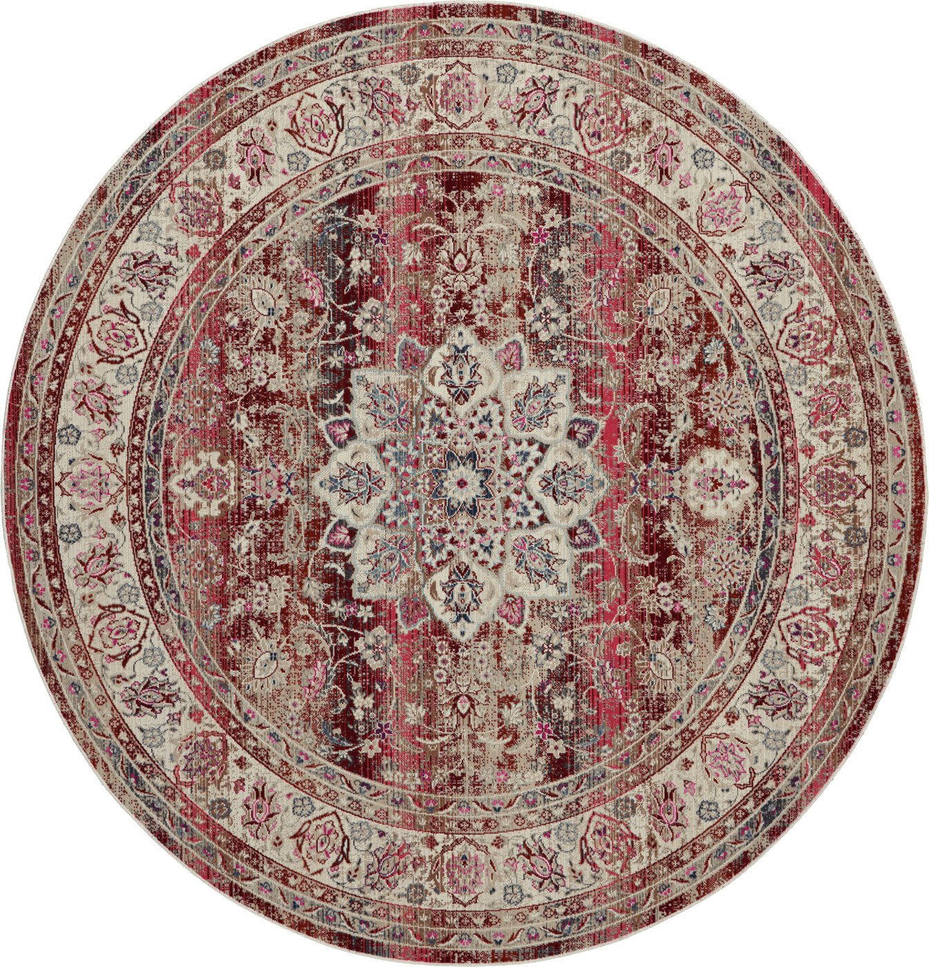 Nourison Vintage Kashan VKA01 Red Round Rug – Love-Rugs