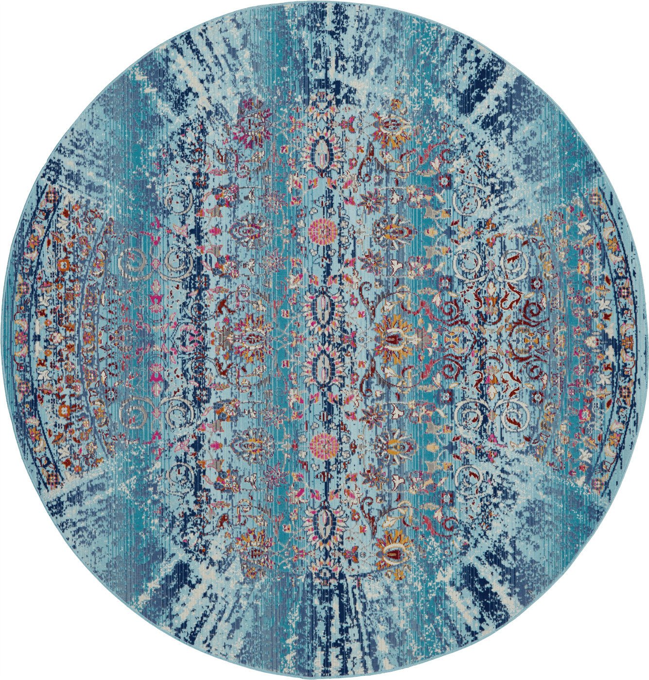 Nourison Vintage Kashan VKA02 Blue Round Rug – Love-Rugs
