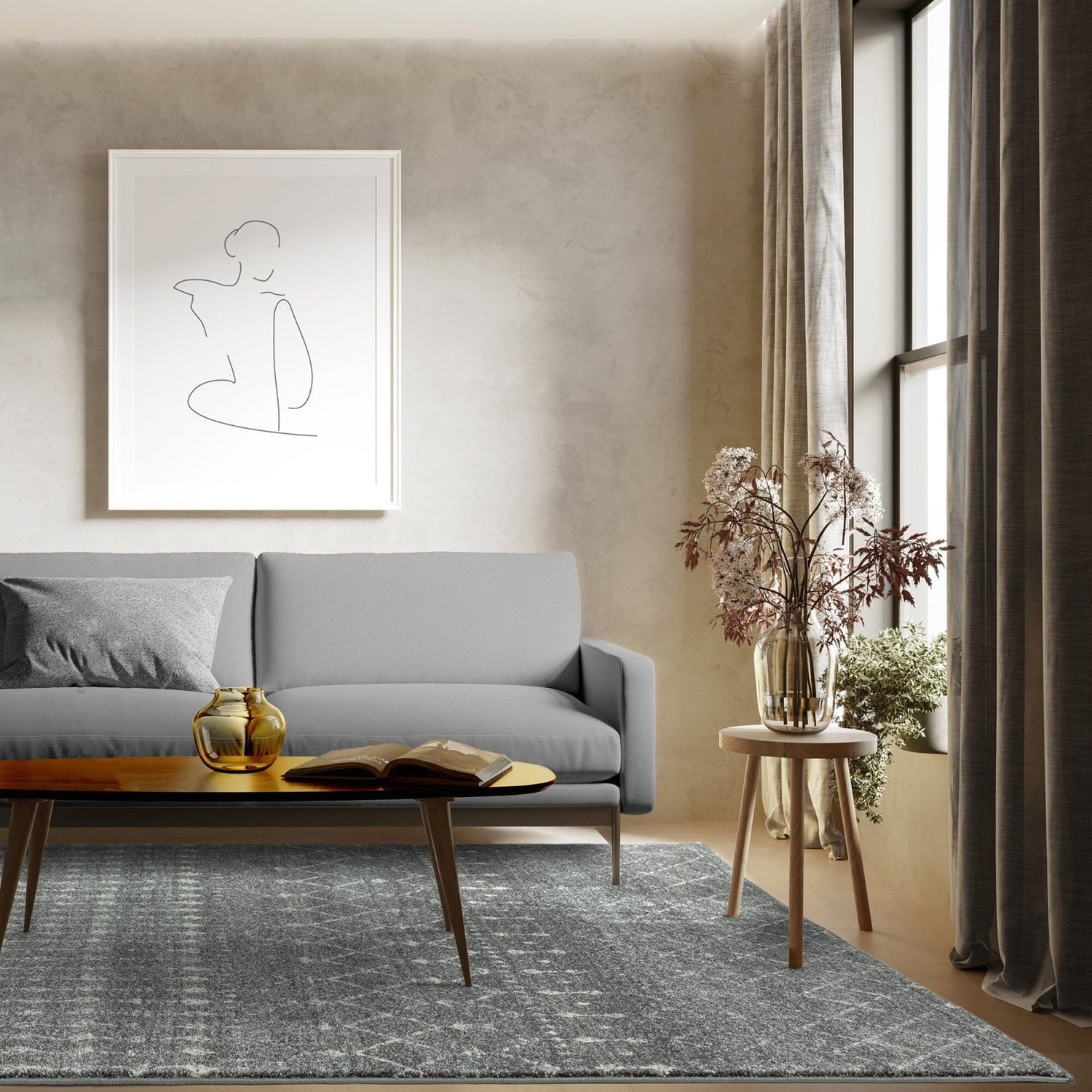 Nova NV34 Nomadic Dark Grey Rug – Love-Rugs