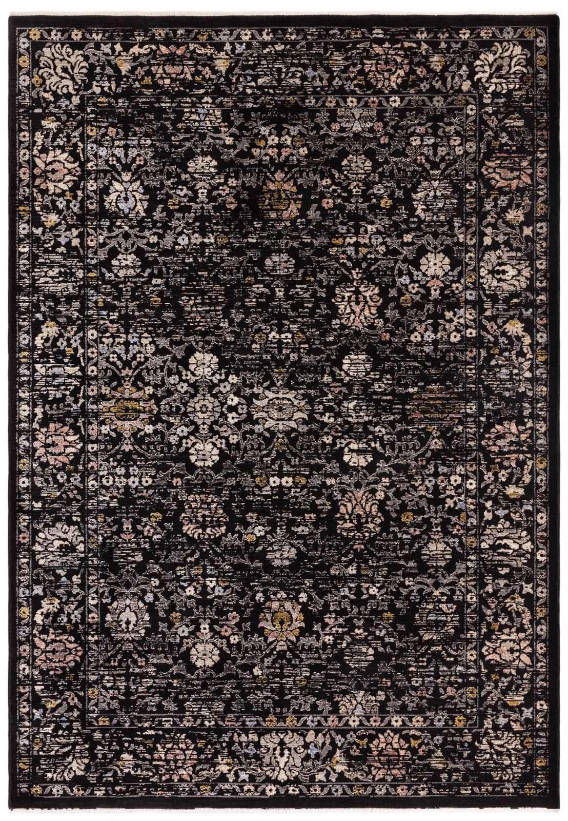 Sovereign Black Vintage Floral Rug – Love-Rugs